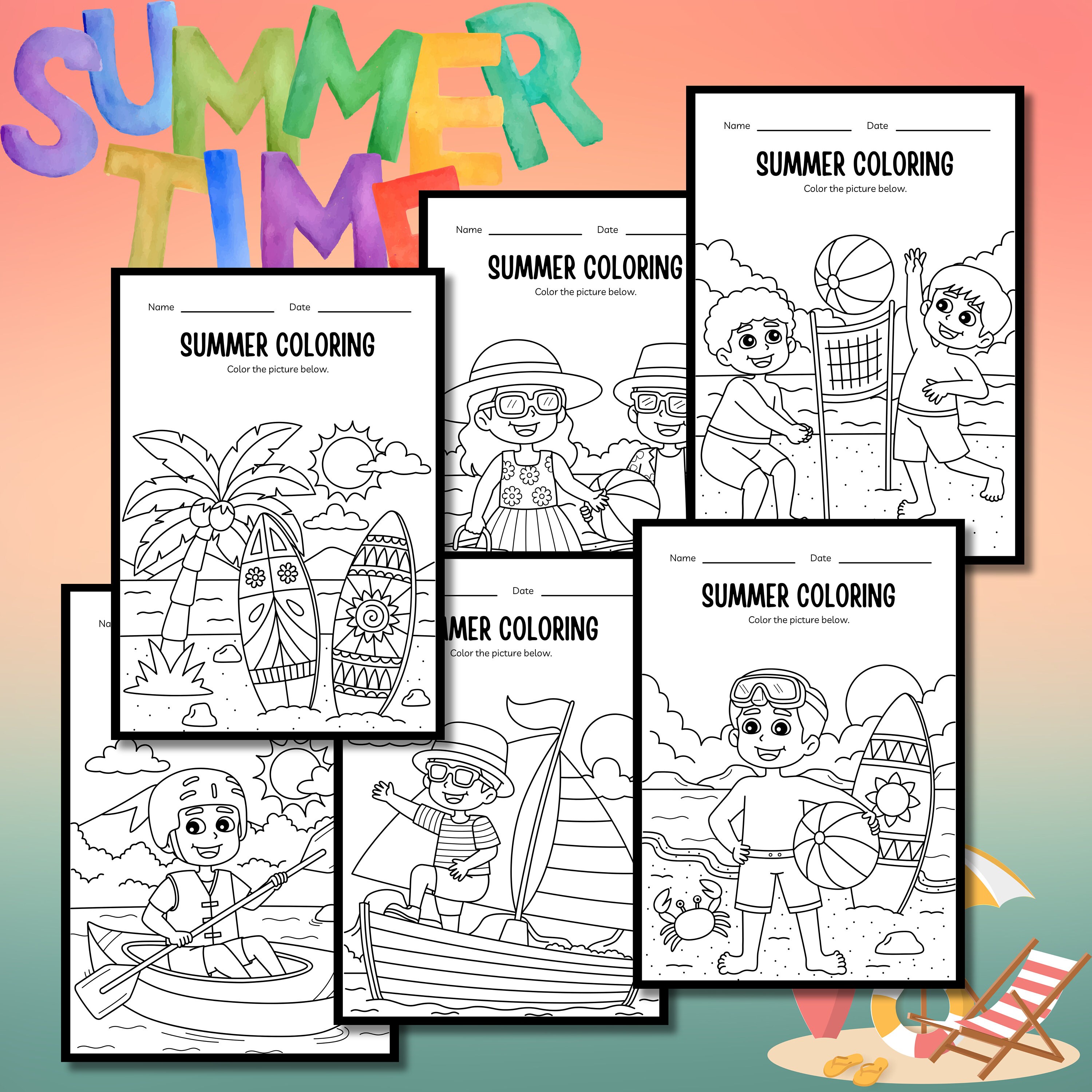 Summer Activities for Kids, Summer Activity Sheets for Kids, Printable ...