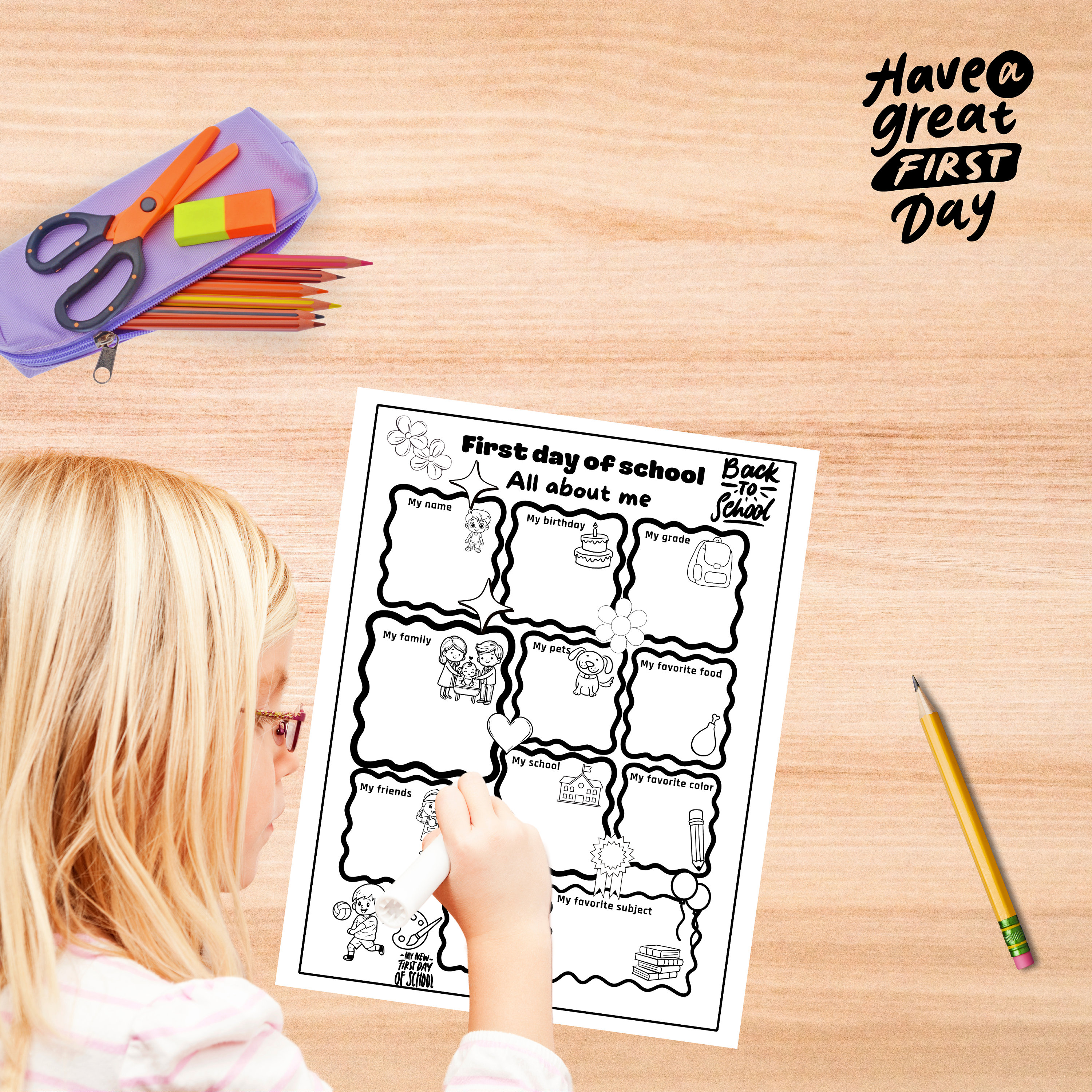 All About Me Preschool and Kindergarten Back to School Busy Book for ...