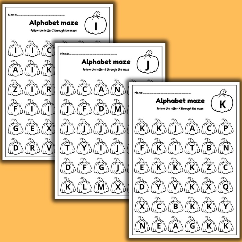 Alphabet Maze Worksheets: A-Z Printable ABC Activity (PDF Download) - Etsy