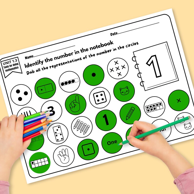 10 Math Worksheets, Dab Numbers, Activity Sheets,tools Mathematics,prek ...