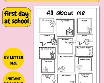 Back to School ABOUT ME Sheet for Primary Grades - Etsy