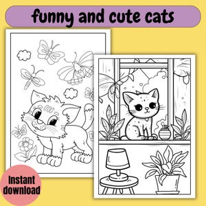 20 Cute Cat Coloring Pages for Kids, Printable Activities, Easy ...
