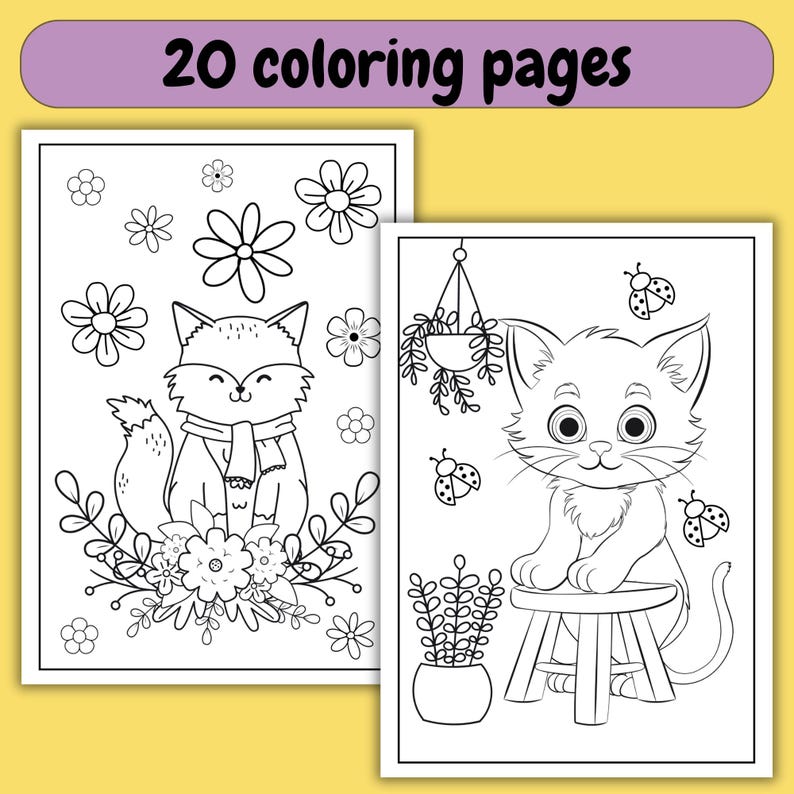 20 Cute Cat Coloring Pages for Kids, Printable Activities, Easy ...