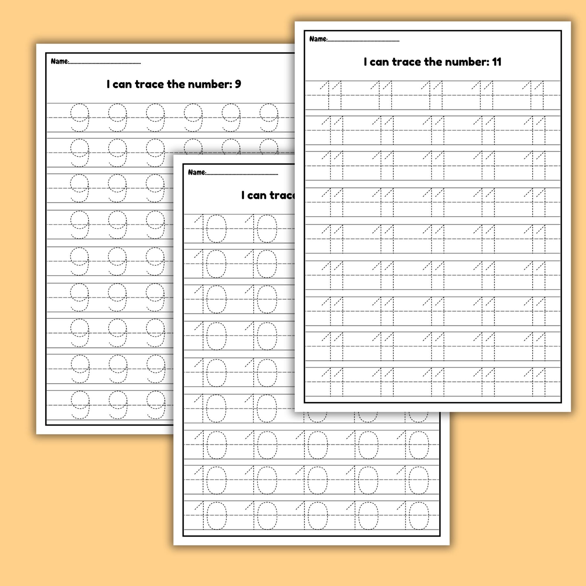 Number Tracing Sheet ,handwriting Practice ,number Tracing,tracing ...