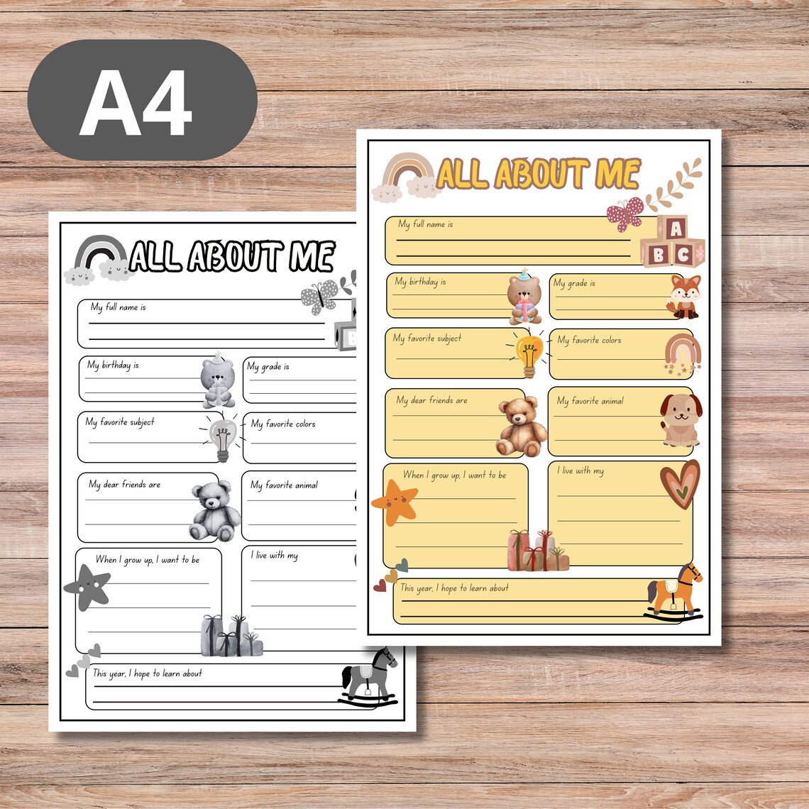 All About Me Printable, Educational Activity for Kids, Get to Know Me ...