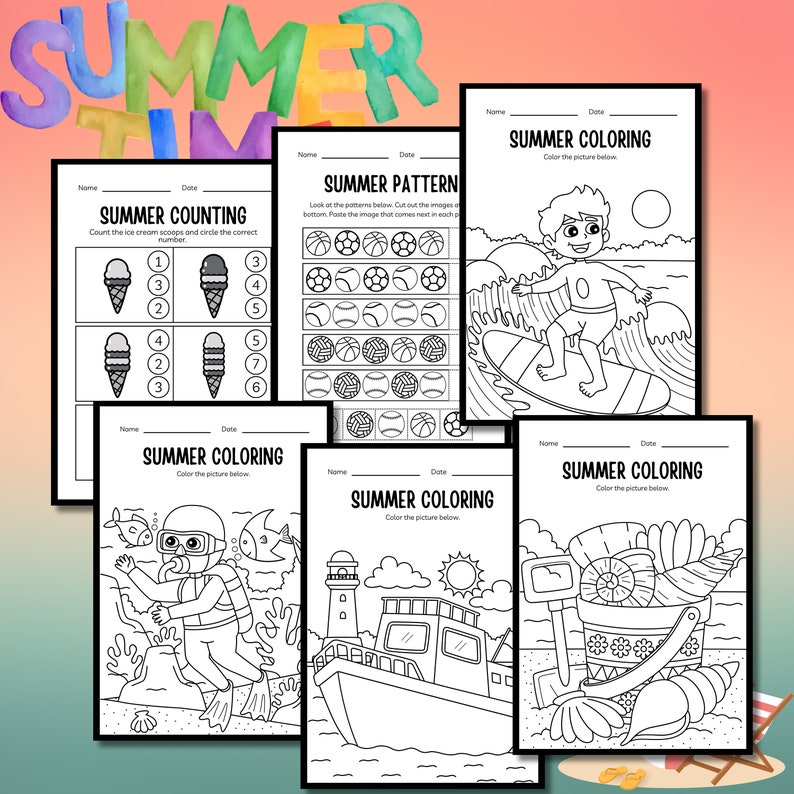 Summer Activities for Kids, Summer Activity Sheets for Kids, Printable ...