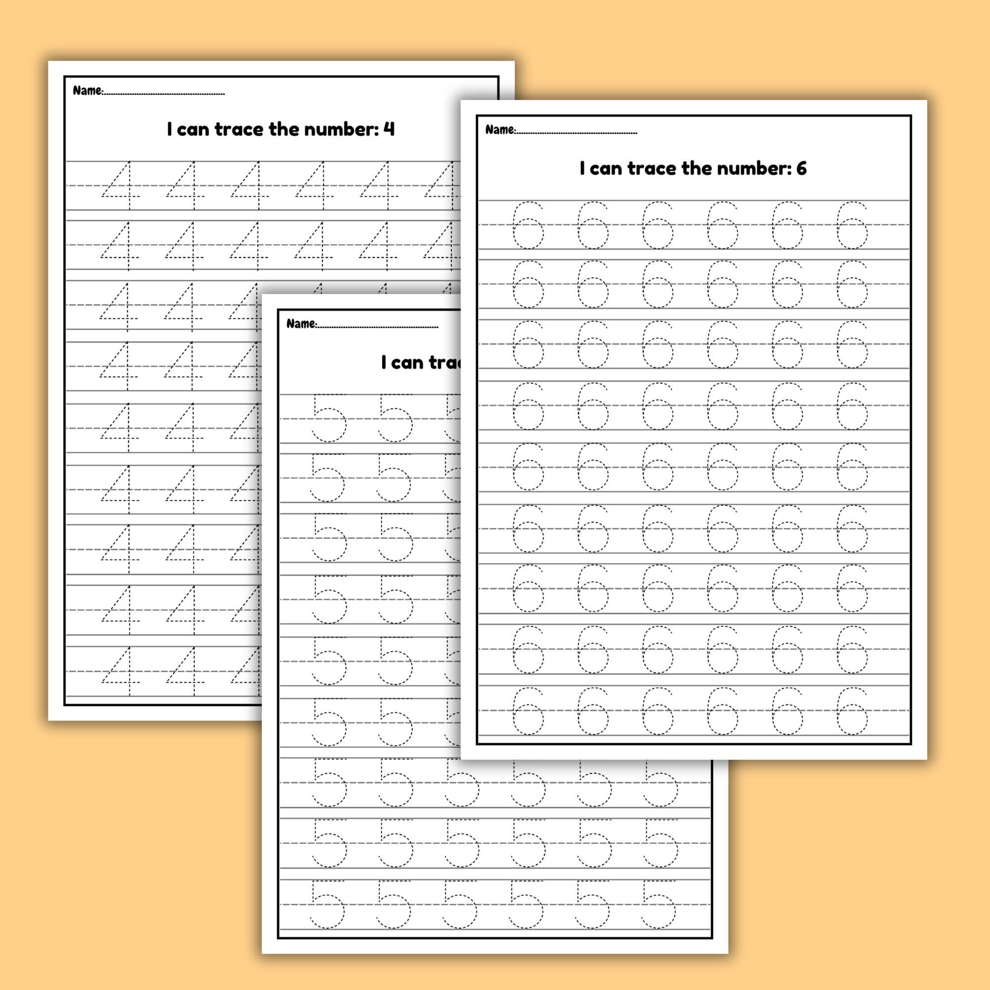 Number Tracing Sheet ,handwriting Practice ,number Tracing,tracing ...