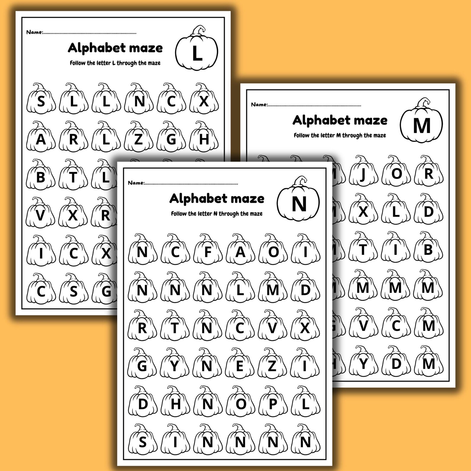 Alphabet Maze Worksheets: A-Z Printable ABC Activity (PDF Download) - Etsy