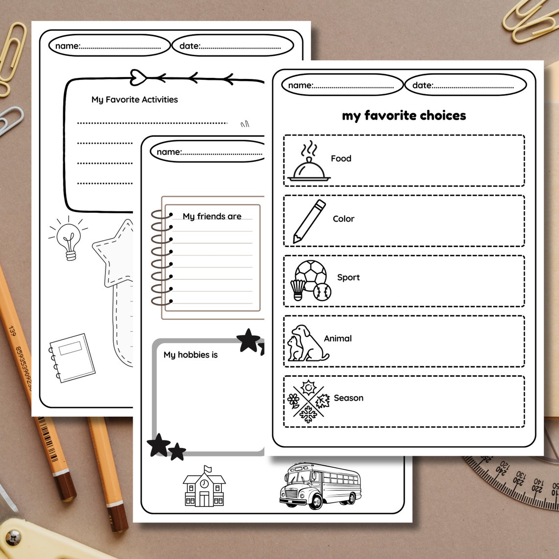 Back to School Activity Sheet Printable Kids Activity Book, First Day ...