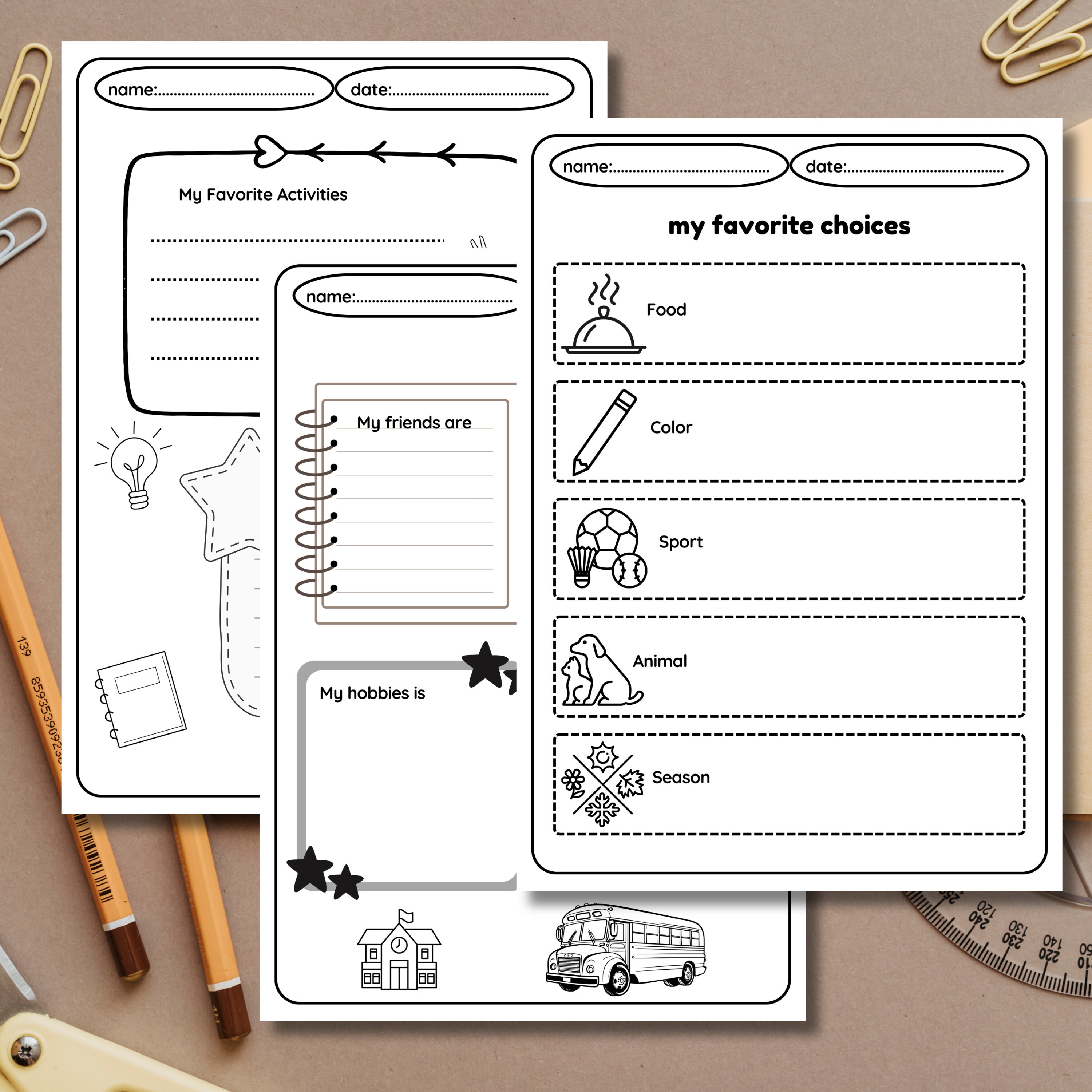 Back to School Activity Sheet Printable Kids Activity Book, First Day ...