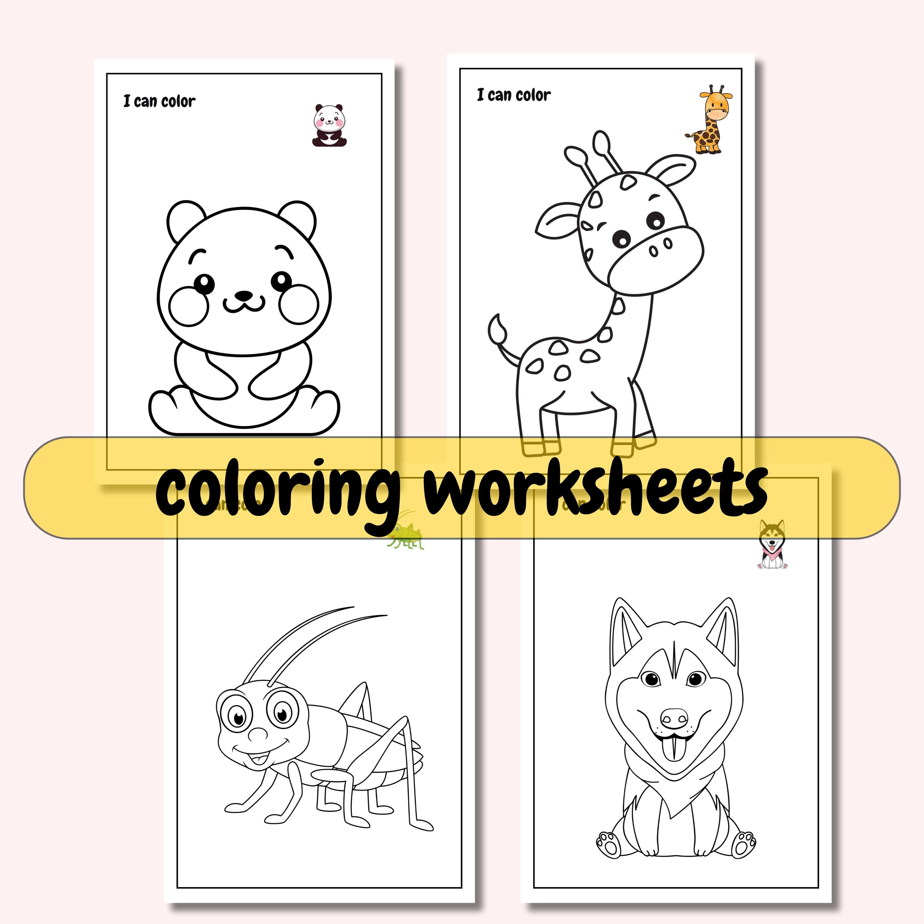 Animal Coloring Pages: 40 Kids Activity Sheets (PDF) - Etsy