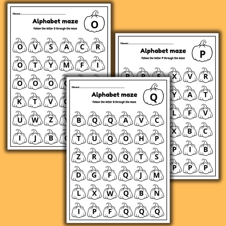 Alphabet Maze Worksheets: A-Z Printable ABC Activity (PDF Download) - Etsy