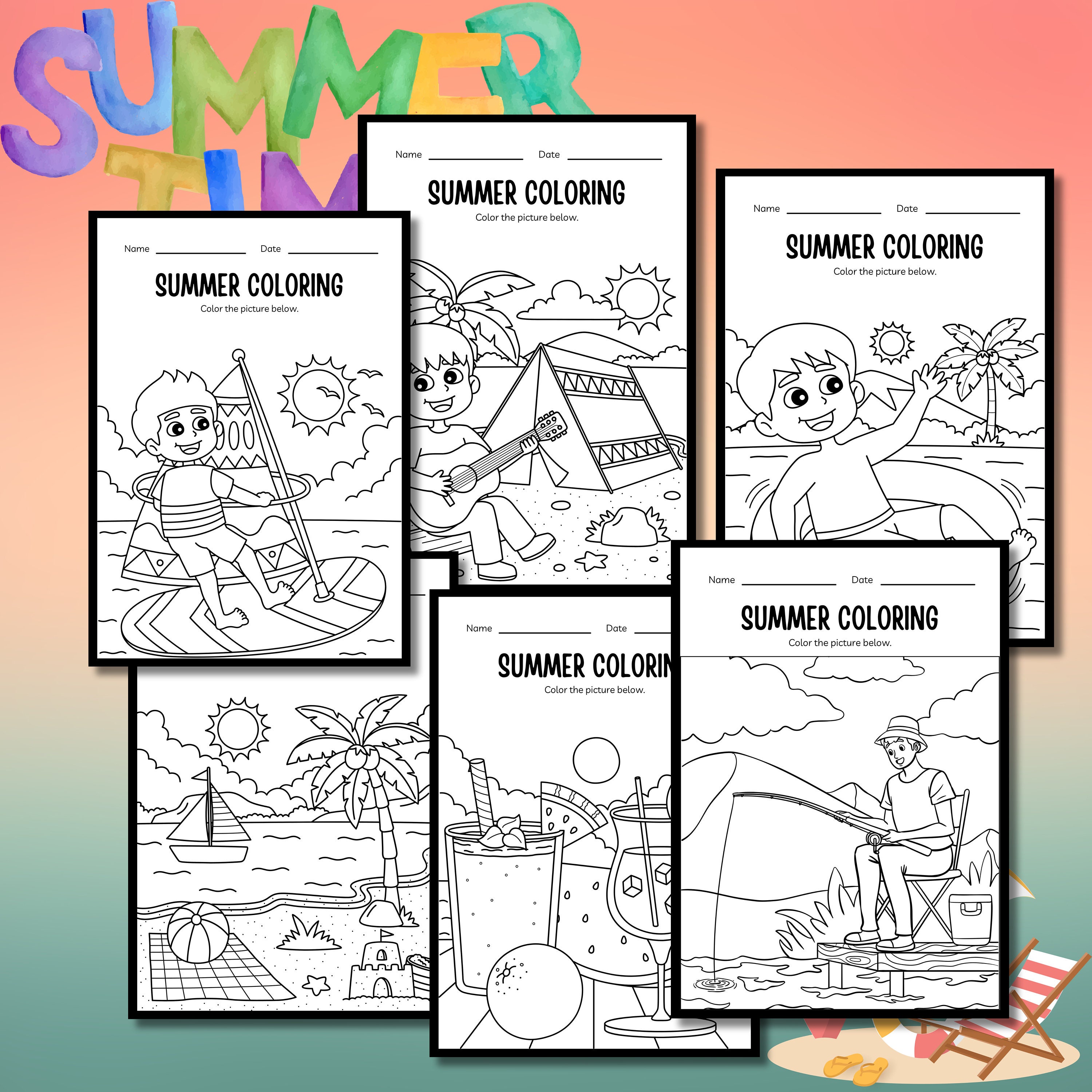 Summer Activities for Kids, Summer Activity Sheets for Kids, Printable ...