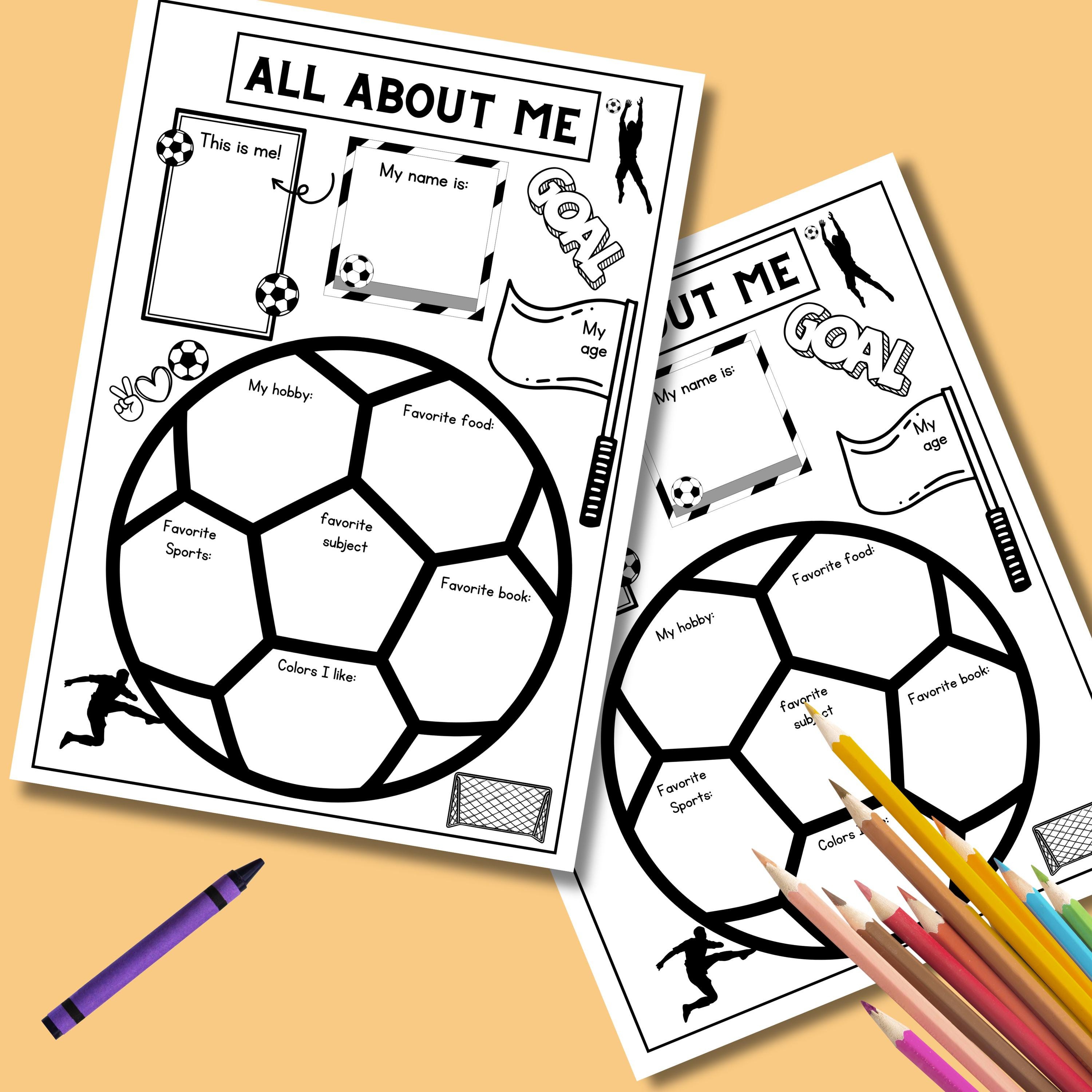 All About Me Football Worksheet: Preschool, Kindergarten (digital ...
