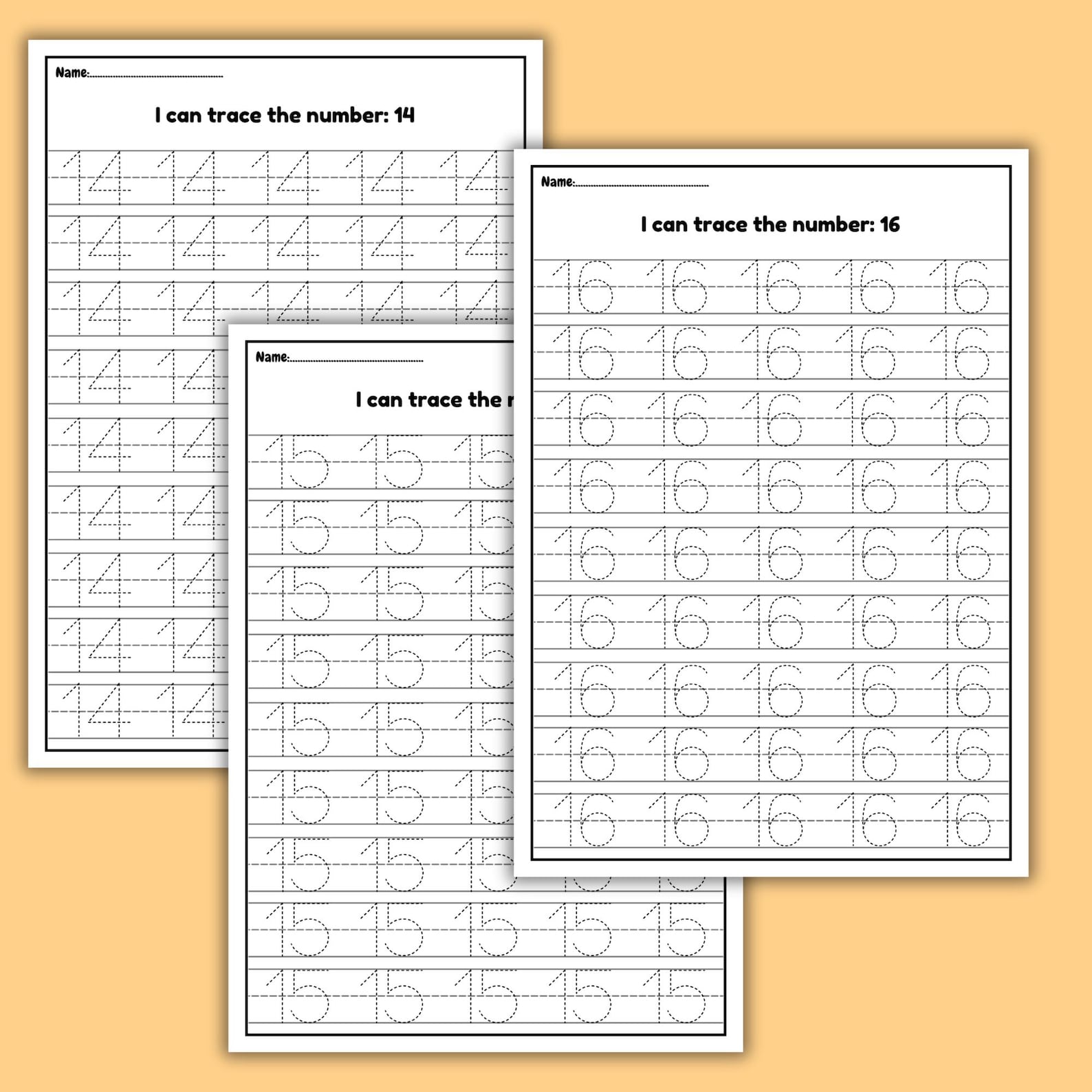 Number Tracing Sheet ,handwriting Practice ,number Tracing,tracing ...