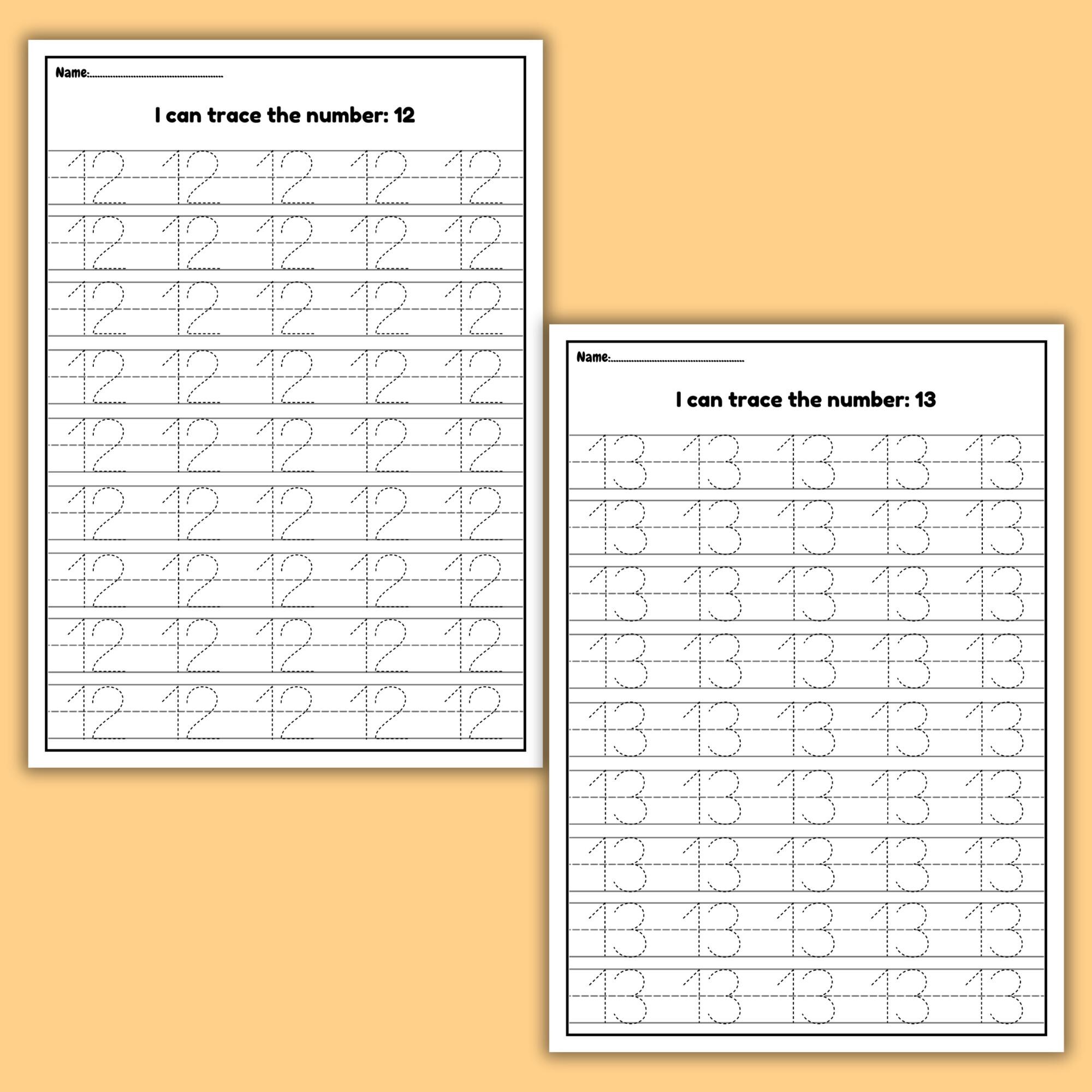 Number Tracing Sheet ,handwriting Practice ,number Tracing,tracing ...