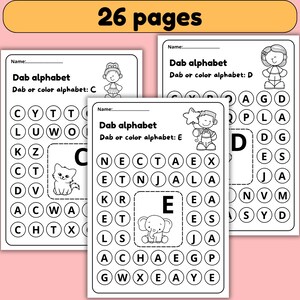 Alphabets, Printable Worksheets, Instant Download, Kindergarten, 1st ...