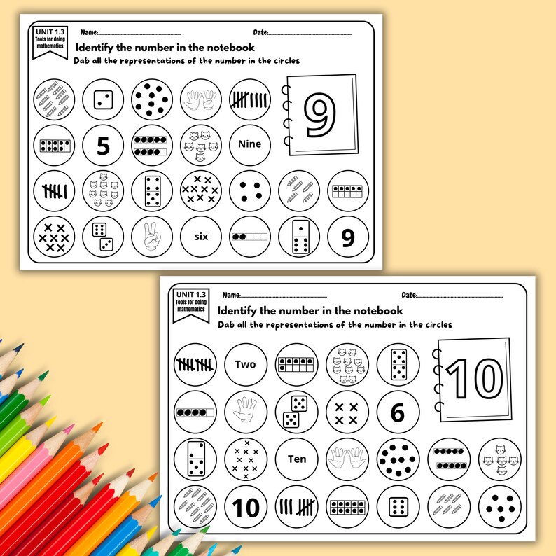 10 Math Worksheets, Dab Numbers, Activity Sheets,tools Mathematics,prek ...