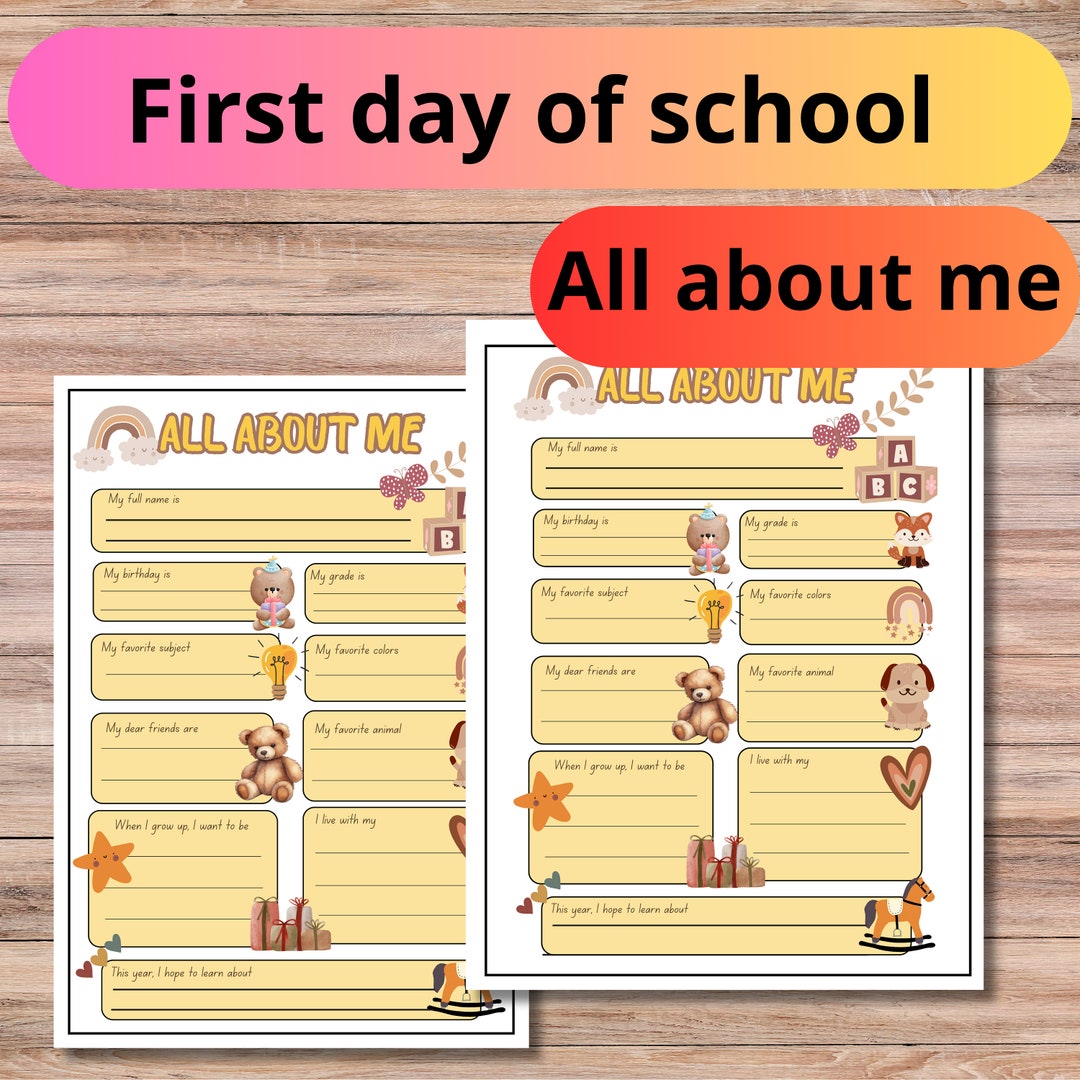 All About Me Printable, Educational Activity for Kids, Get to Know Me ...