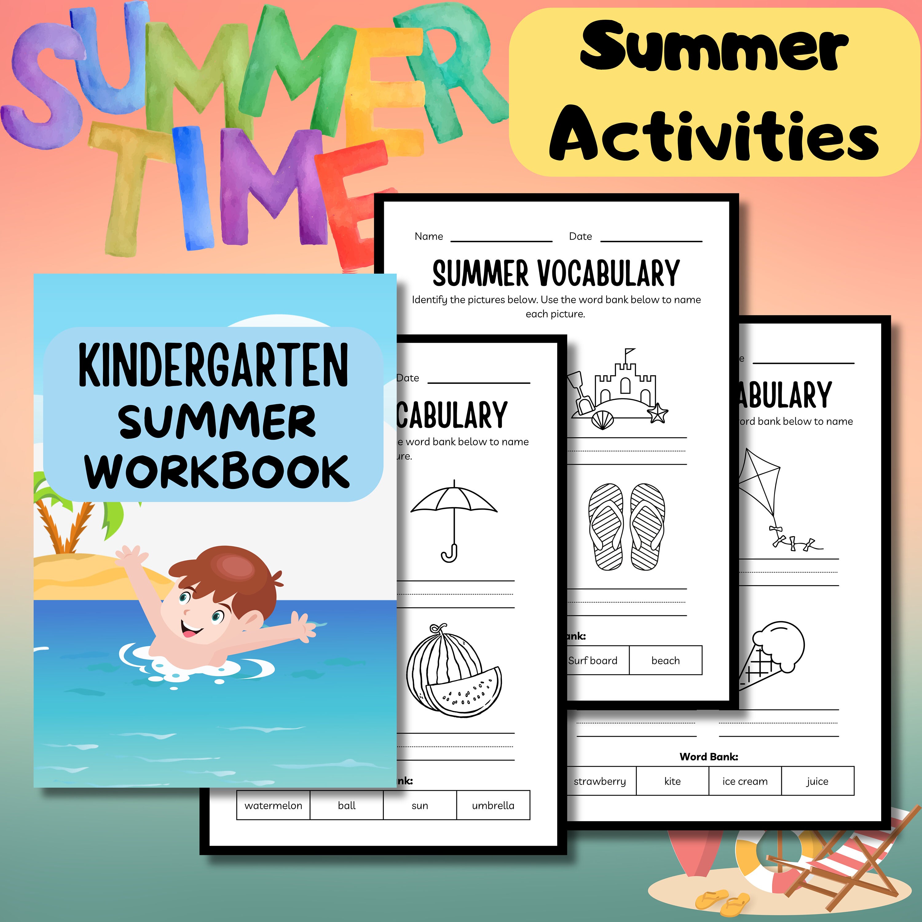 Summer Activities for Kids, Summer Activity Sheets for Kids, Printable ...