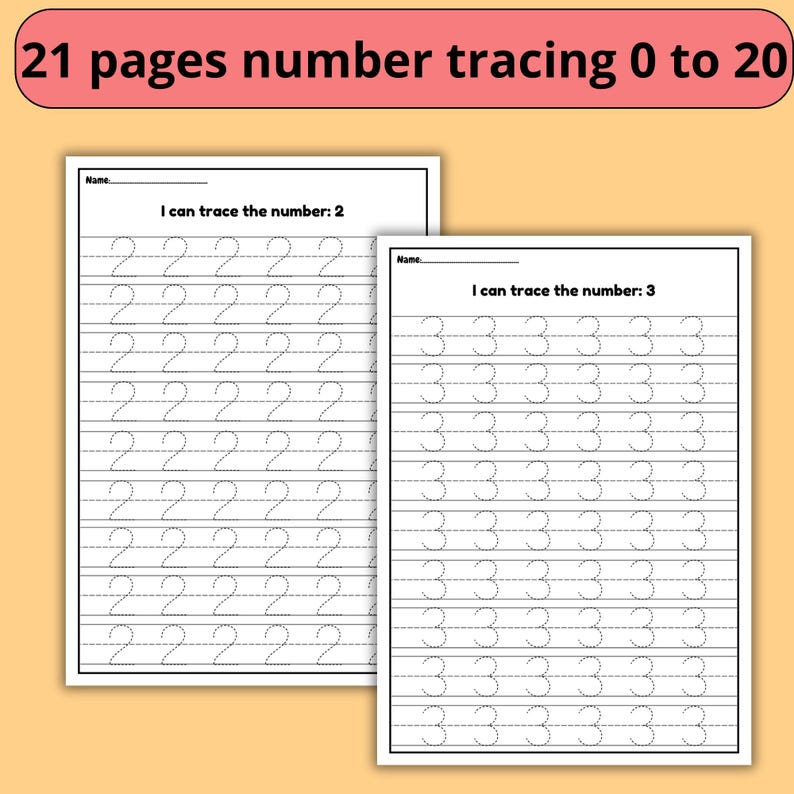Number Tracing Sheet ,handwriting Practice ,number Tracing,tracing ...