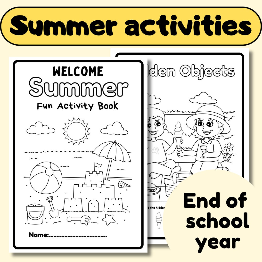 Summer Activity Pack for Children, 30 Printable Pages,summer Vacation ...
