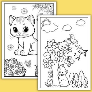 20 Cute Cat Coloring Pages for Kids, Printable Activities, Easy ...