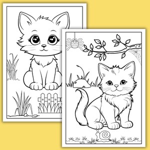 20 Cute Cat Coloring Pages for Kids, Printable Activities, Easy ...
