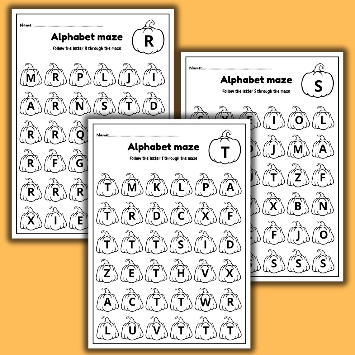 Alphabet Maze Worksheets: A-Z Printable ABC Activity (PDF Download) - Etsy