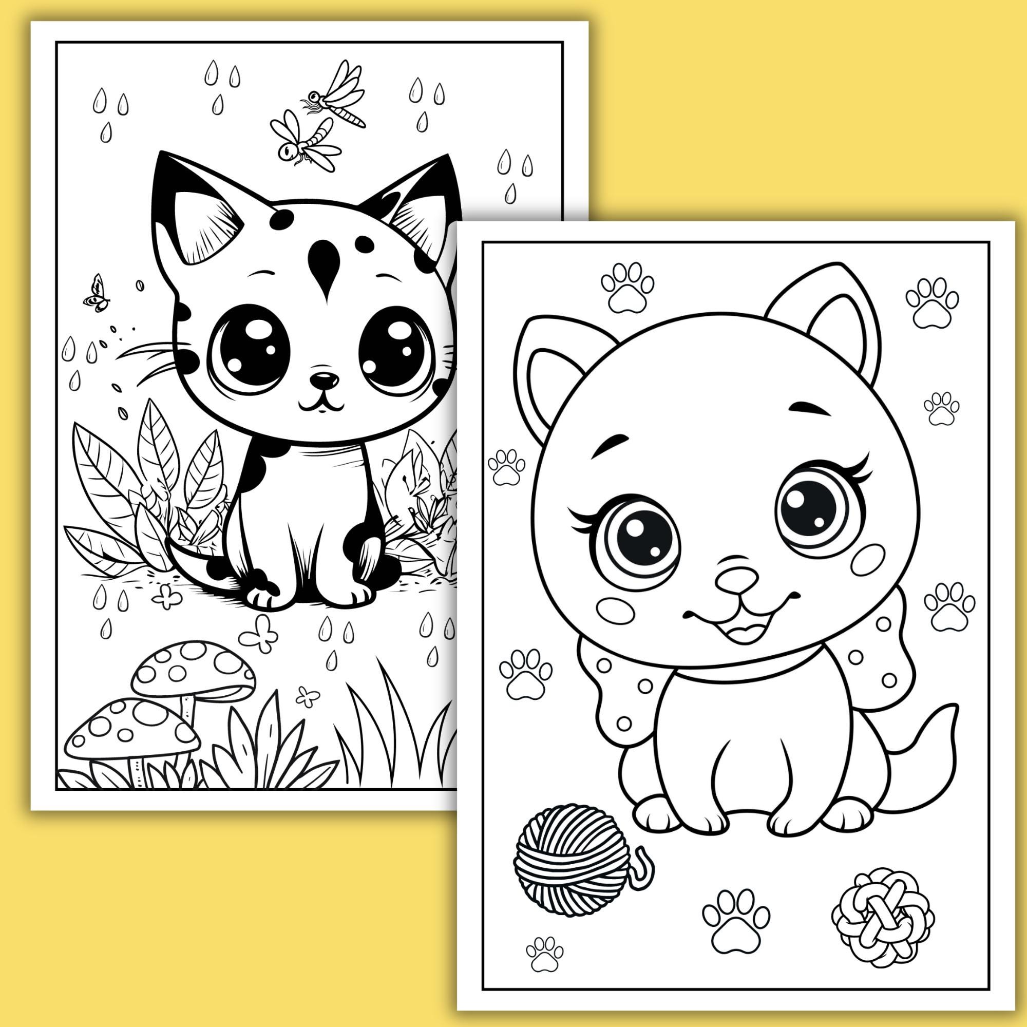 20 Cute Cat Coloring Pages for Kids, Printable Activities, Easy ...