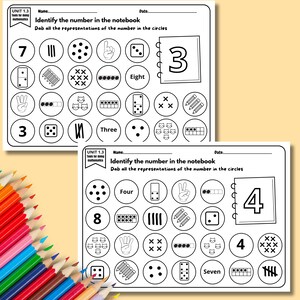 10 Math Worksheets, Dab Numbers, Activity Sheets,tools Mathematics,prek ...