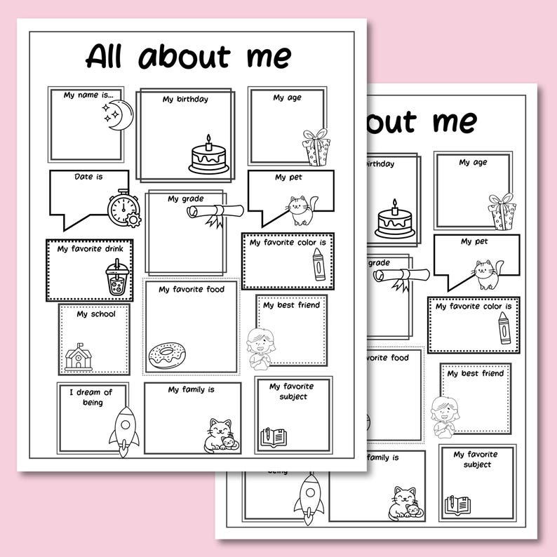 All About Me Sheet, All Grades, Back to School, Meet the Teacher ...