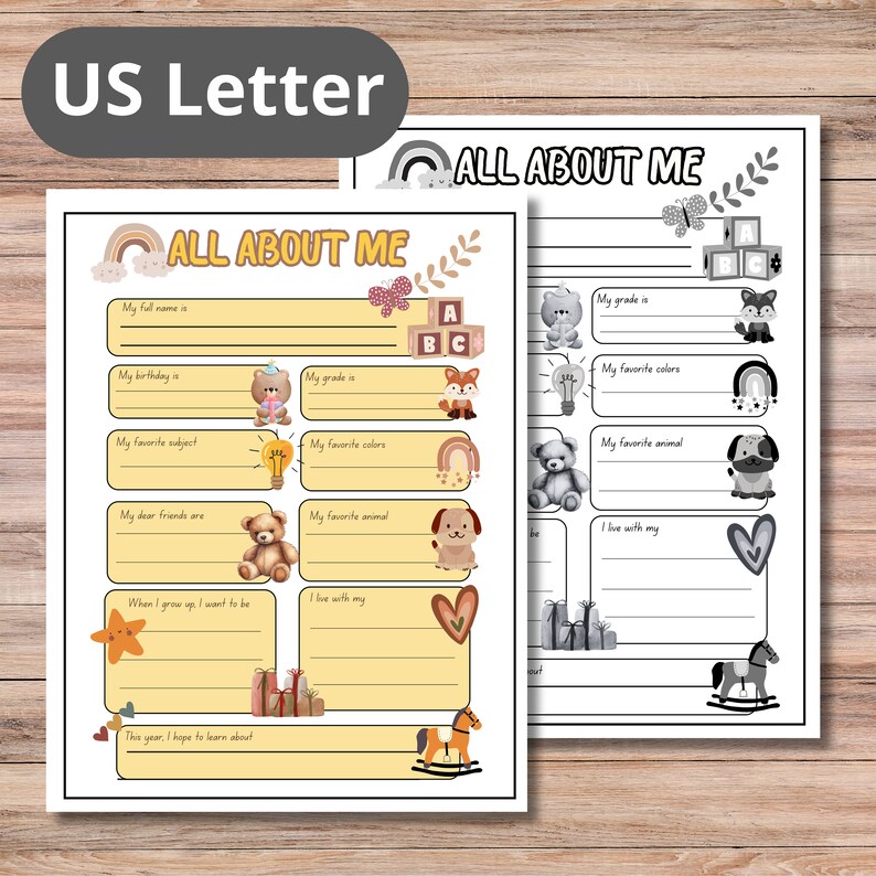 All About Me Printable, Educational Activity for Kids, Get to Know Me ...