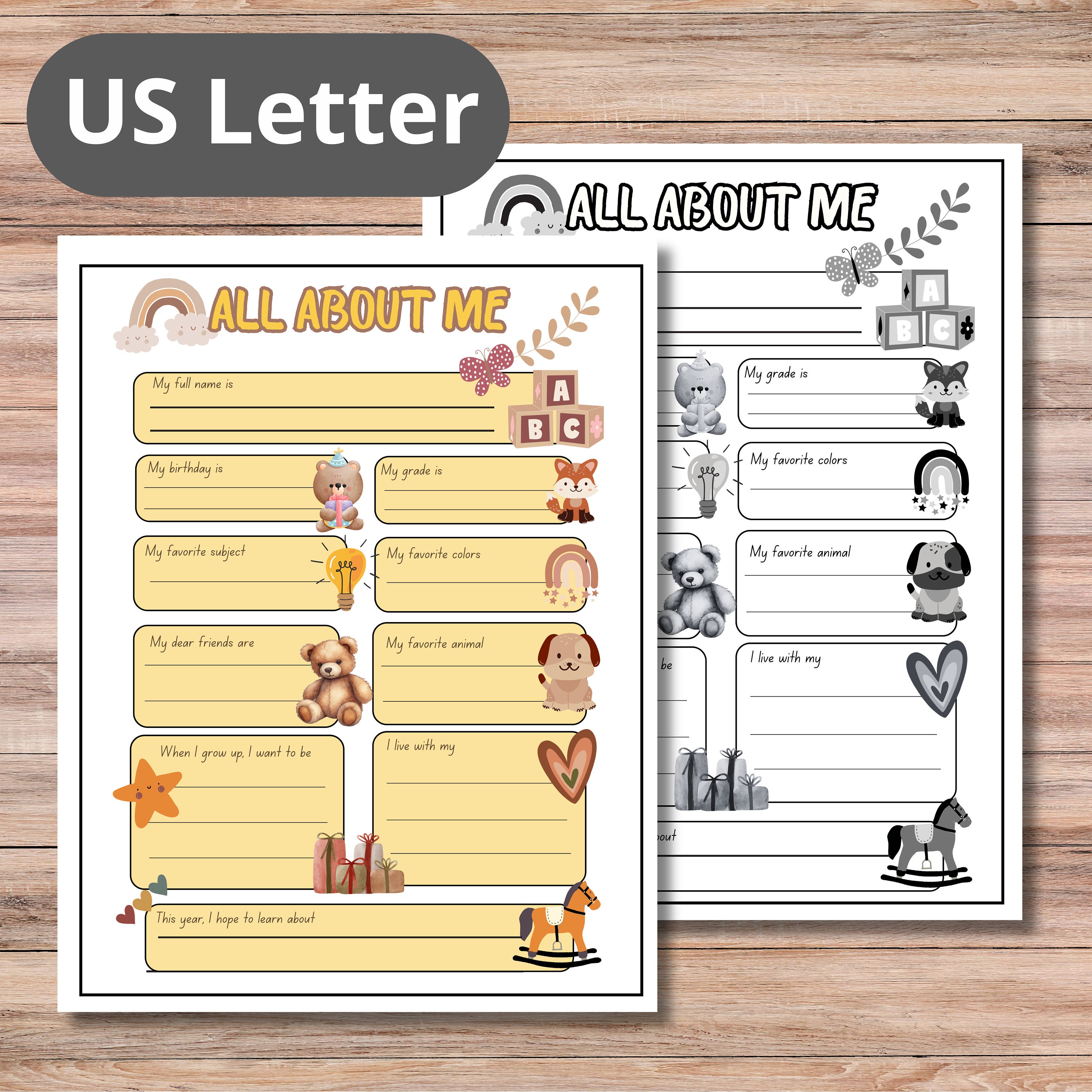 All About Me Printable, Educational Activity for Kids, Get to Know Me ...
