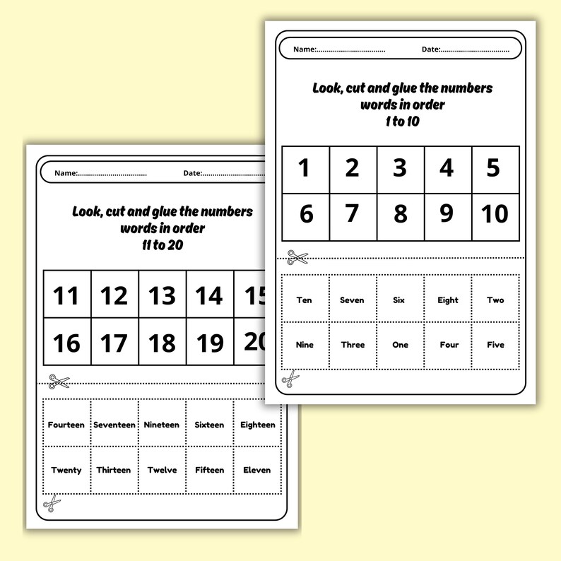 First Grade Math Worksheets: Numbers 1-20, Counting Games (PDF Download ...