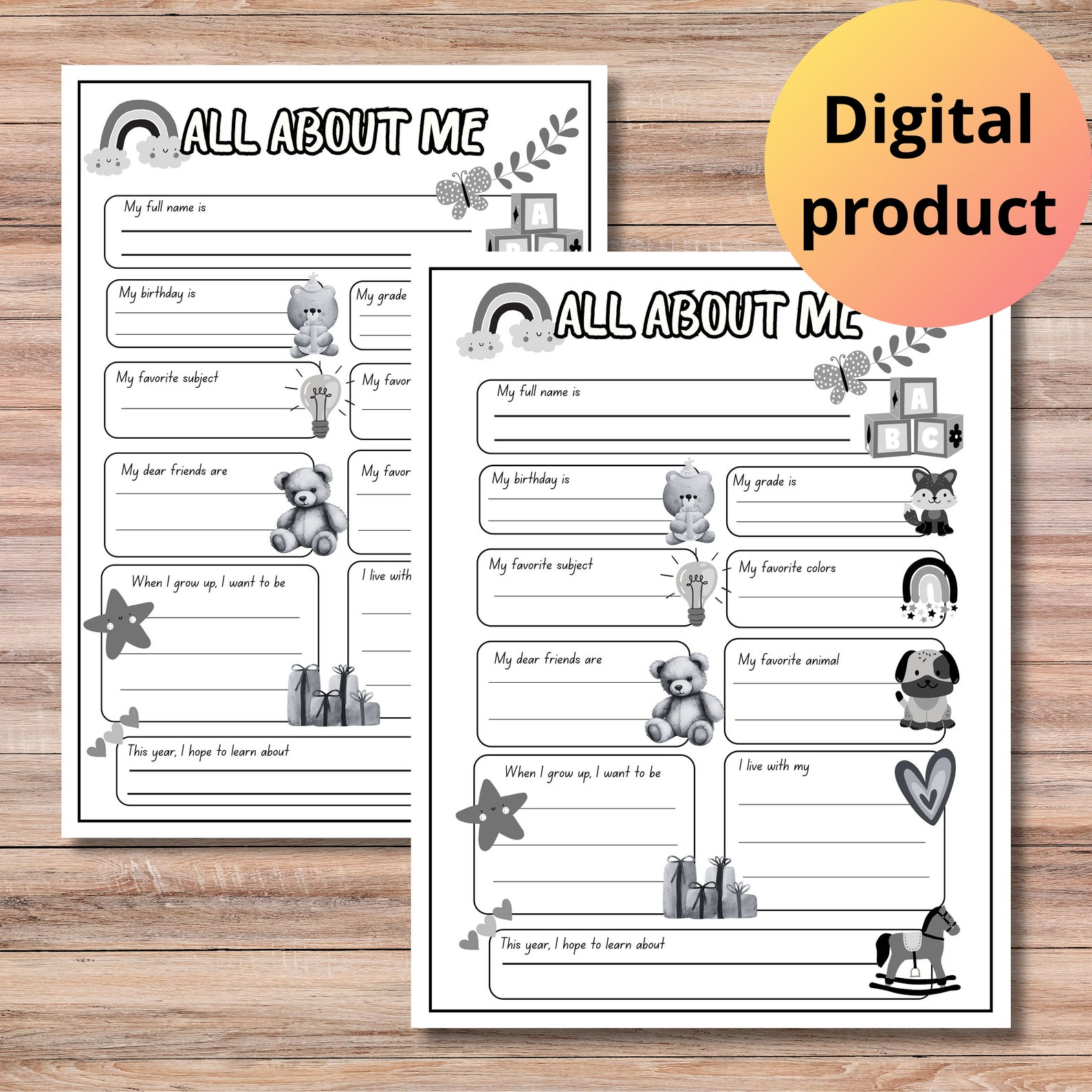 All About Me Printable, Educational Activity for Kids, Get to Know Me ...