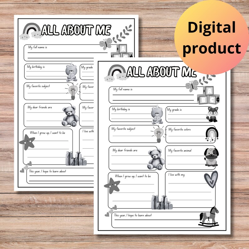 All About Me Printable, Educational Activity for Kids, Get to Know Me ...