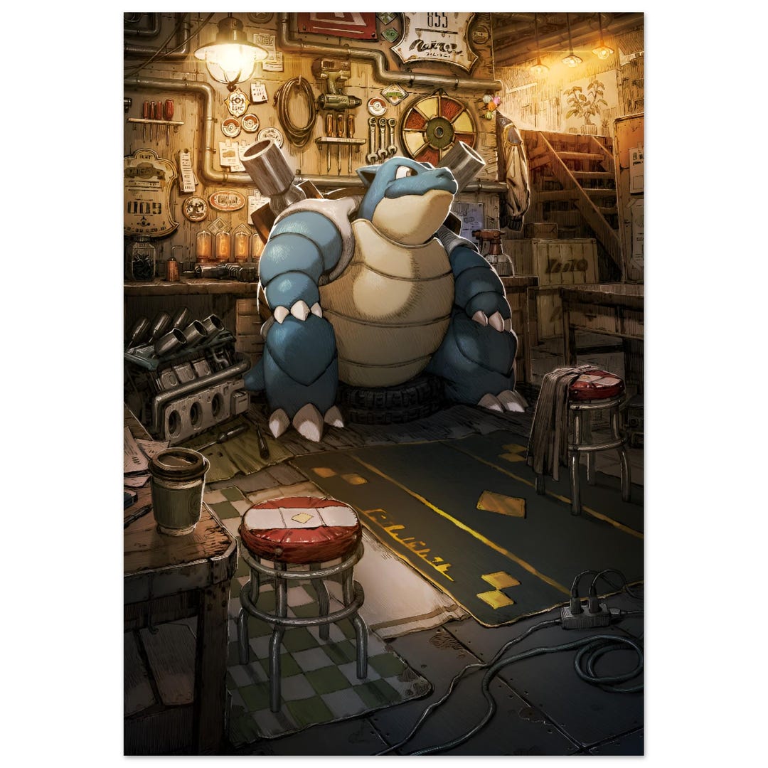 Blastoise Wall Art Print | Pokémon Poster | Gamer Room Decor | Water ...