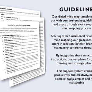 Colorful Digital Daily Activity Mind Map Template Bundle With Guideline ...