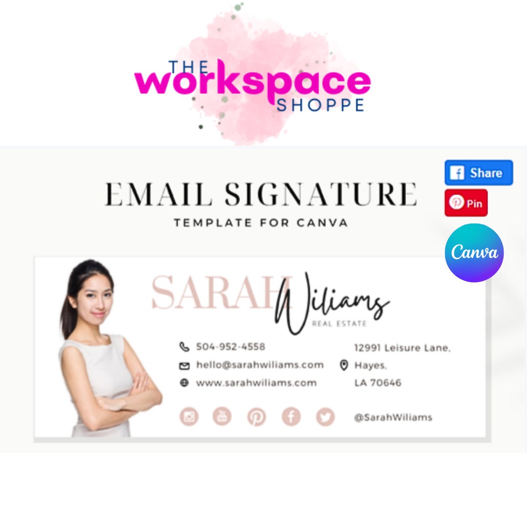 Email Signature Template, Photoshop Template, Photographer Signature ...