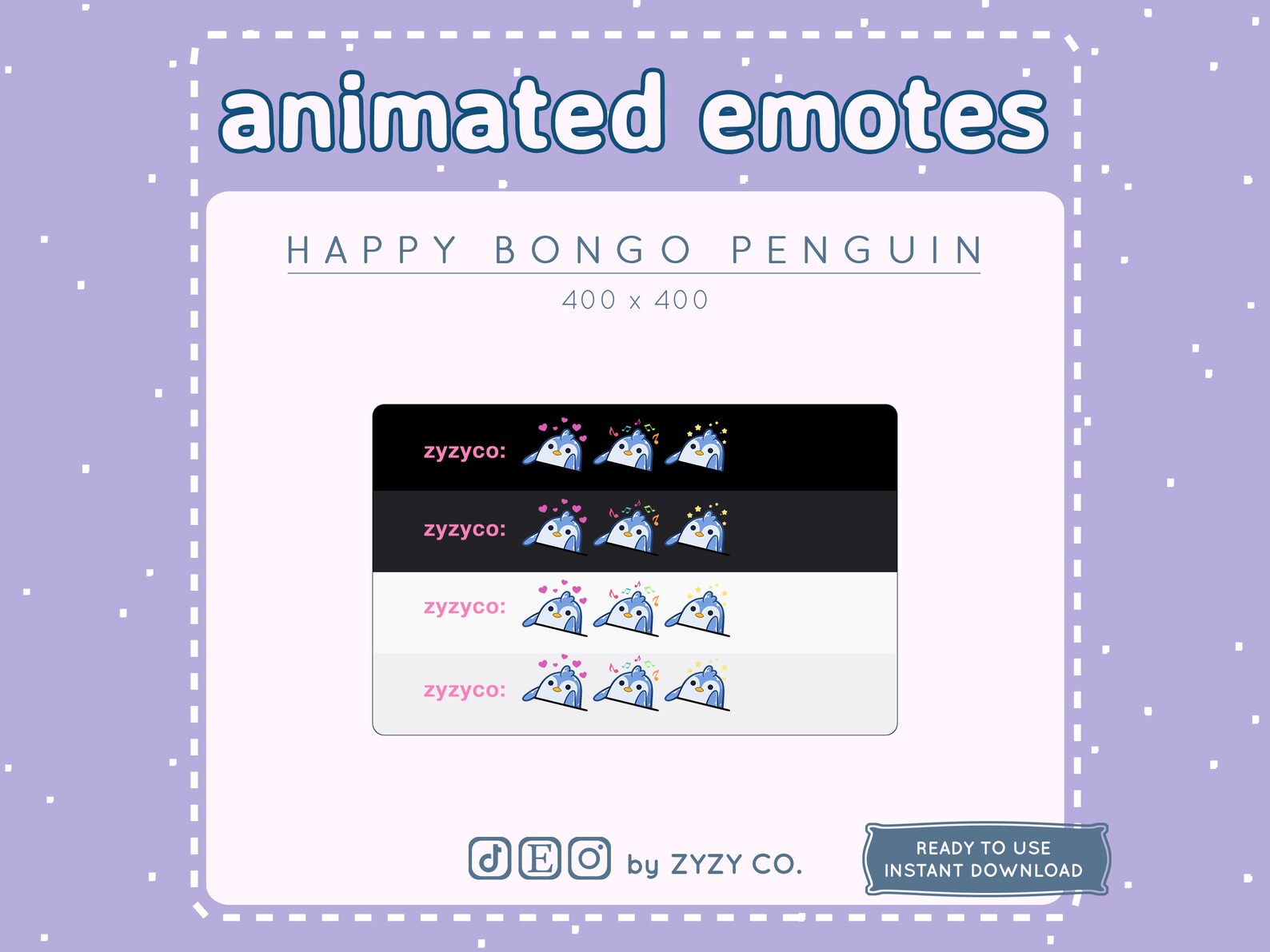 Animated Penguin Bongo Cat Emote / Happy Cute Penguin Animated Emote ...