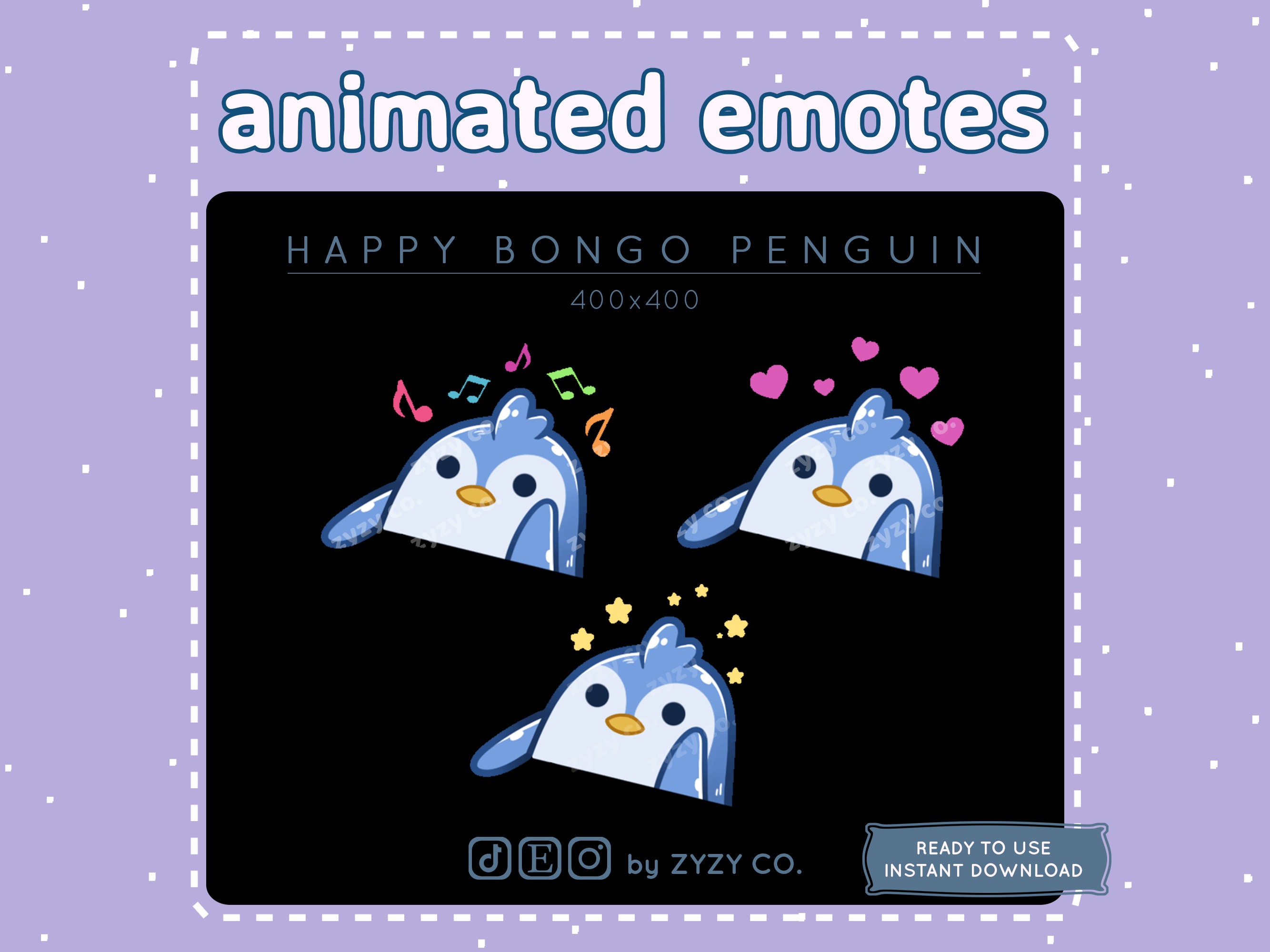 Animated Penguin Bongo Cat Emote / Happy Cute Penguin Animated Emote ...