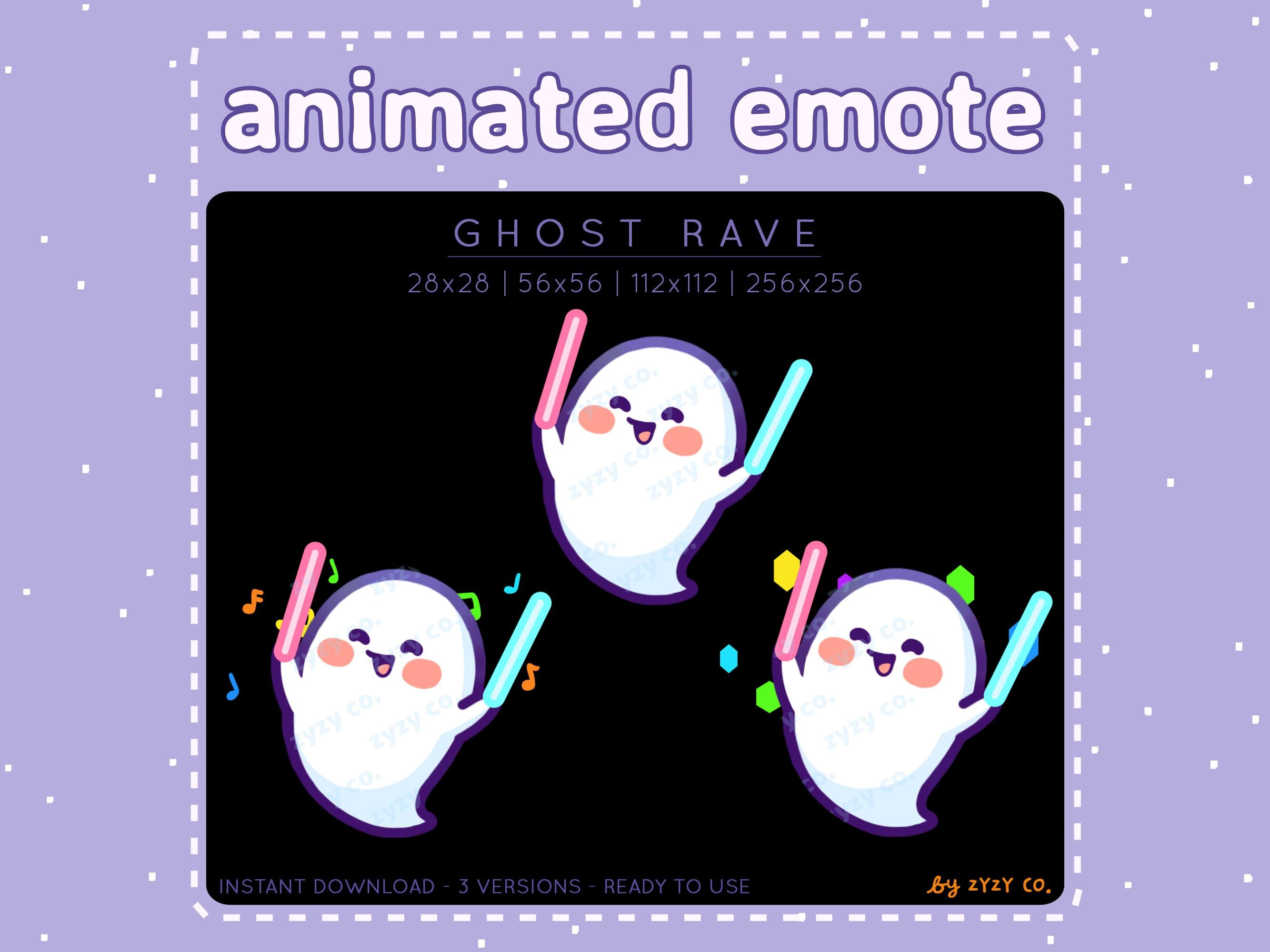 Animated Ghost Rave Emote for Halloween | Cute Spooky Ghost Twitch ...