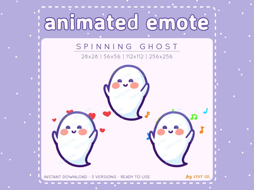 Animated Dancing Ghost Twitch Emote | Spooky Kawaii (digital Download ...