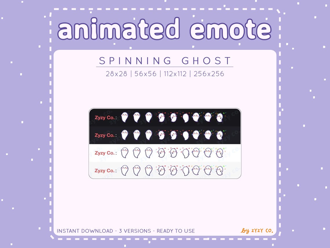 Animated Dancing Ghost Twitch Emote | Spooky Kawaii (digital Download ...