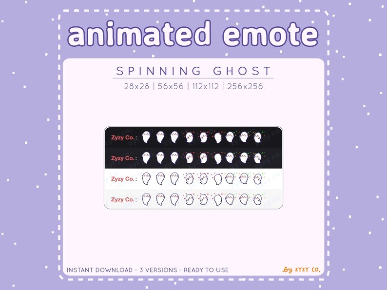 Animated Dancing Ghost Twitch Emote | Spooky Kawaii (digital Download ...