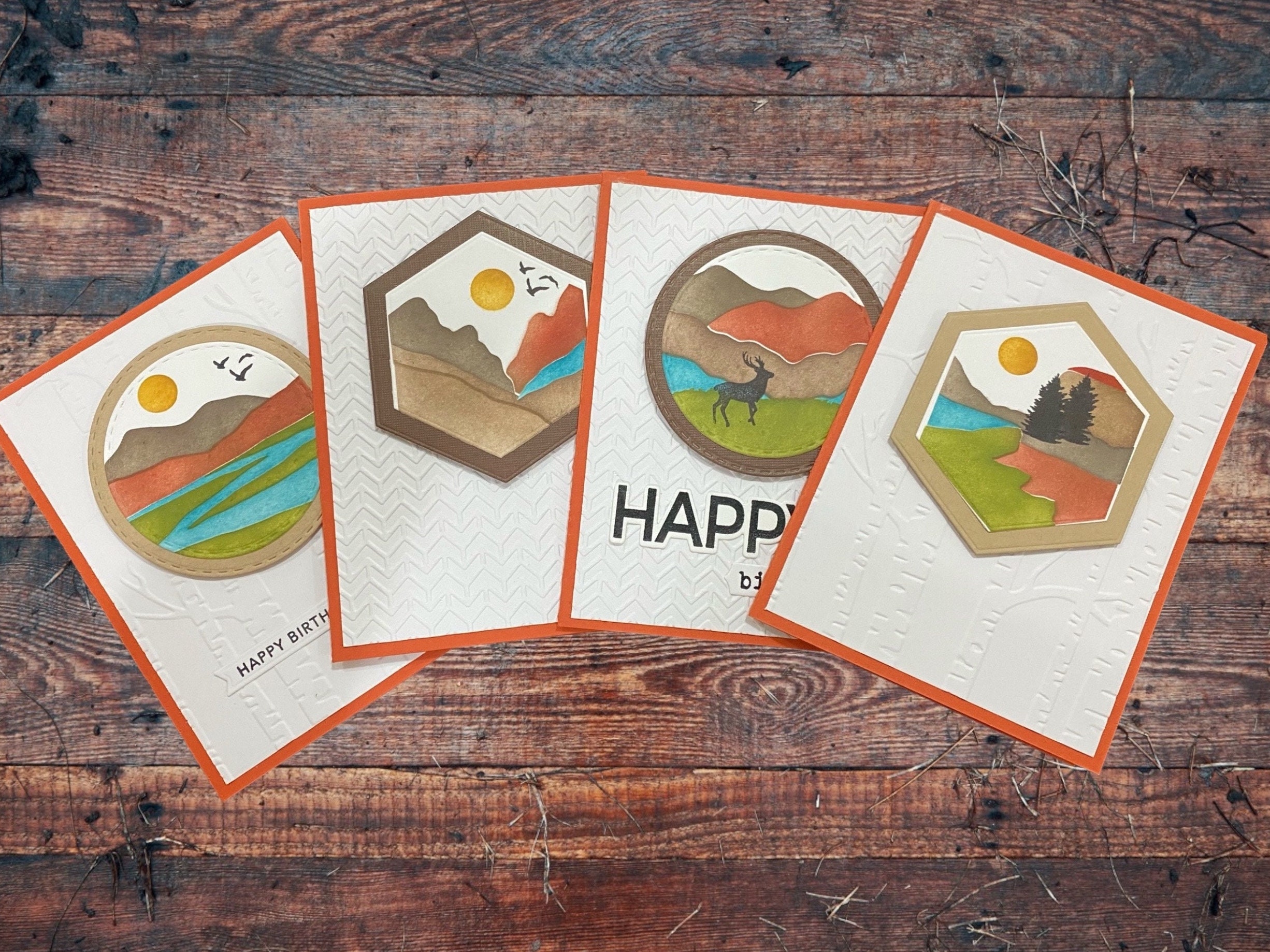 Handmade Greeting Cards, Nature/outdoors, Set of 4 Cards With Envelopes ...