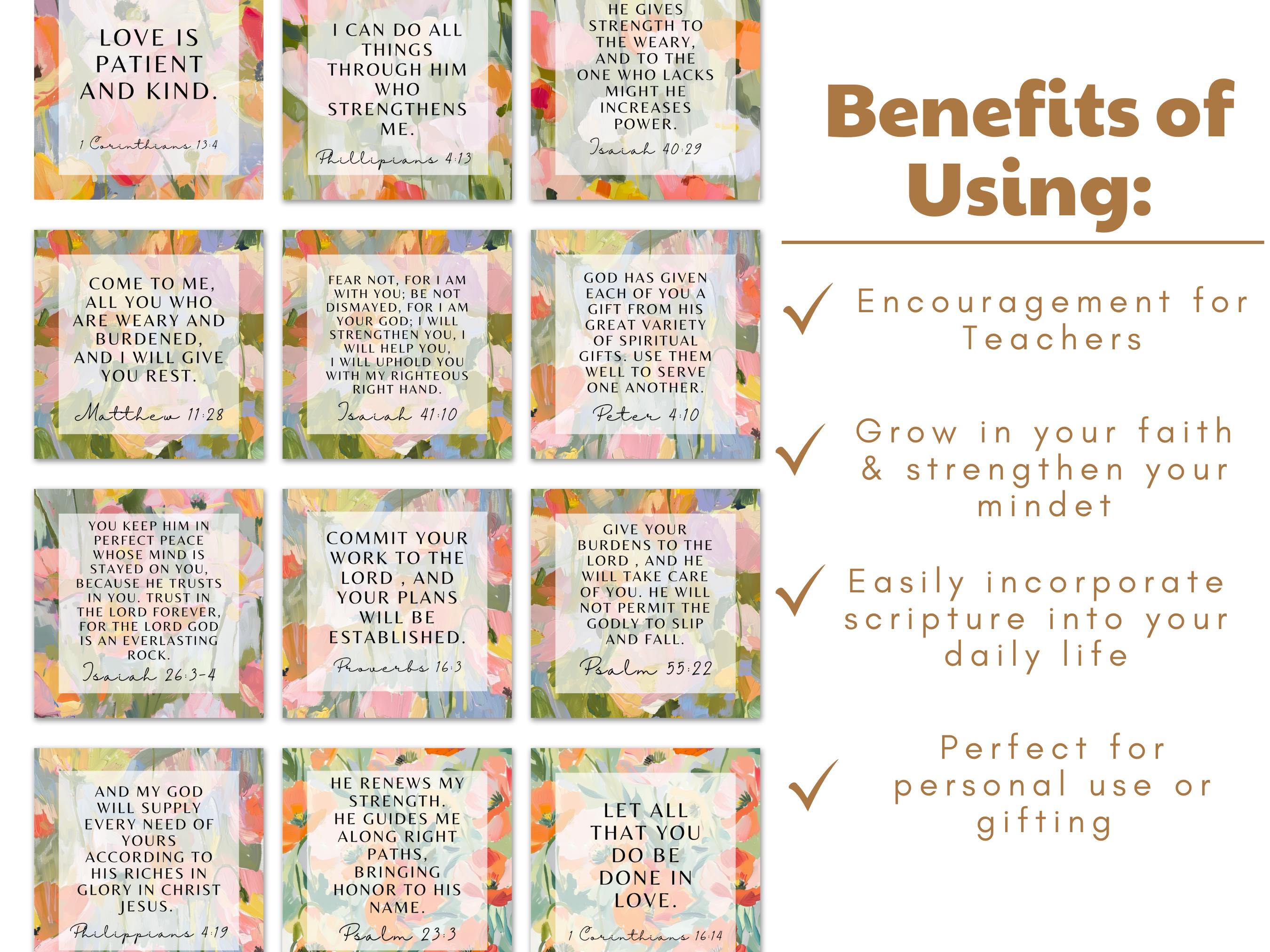 Printable Bible Cards for Teachers | Christian Prayer Cards for ...