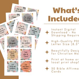 30 Printable Bible Verse Cards | 3"x3" | Instant Download | Bible Study ...