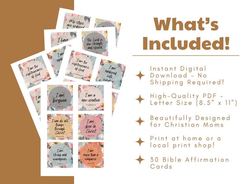 30 Printable Bible Verse Cards | 3"x3" | Instant Download | Bible Study ...